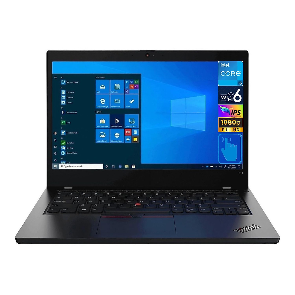 Lenovo ThinkPad L14 Touchscreen 14.0" FHD IPS Business Laptop (Intel i5-1135G7 4-Core, 8GB RAM, 1TB PCIe SSD, Intel Iris Xe, Killer WiFi 6E, Bluetooth 5.3, Webcam, HDMI, Win 11 Pro) with Hub