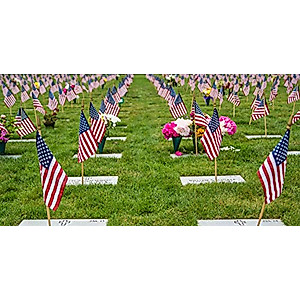GIFTEXPRESS 12-Pack, Proudly MADE IN U.S.A. 8x12 Inch Spearhead Handheld American Stick Flags/Grave marker American Flags/USA Stick Flag (12)