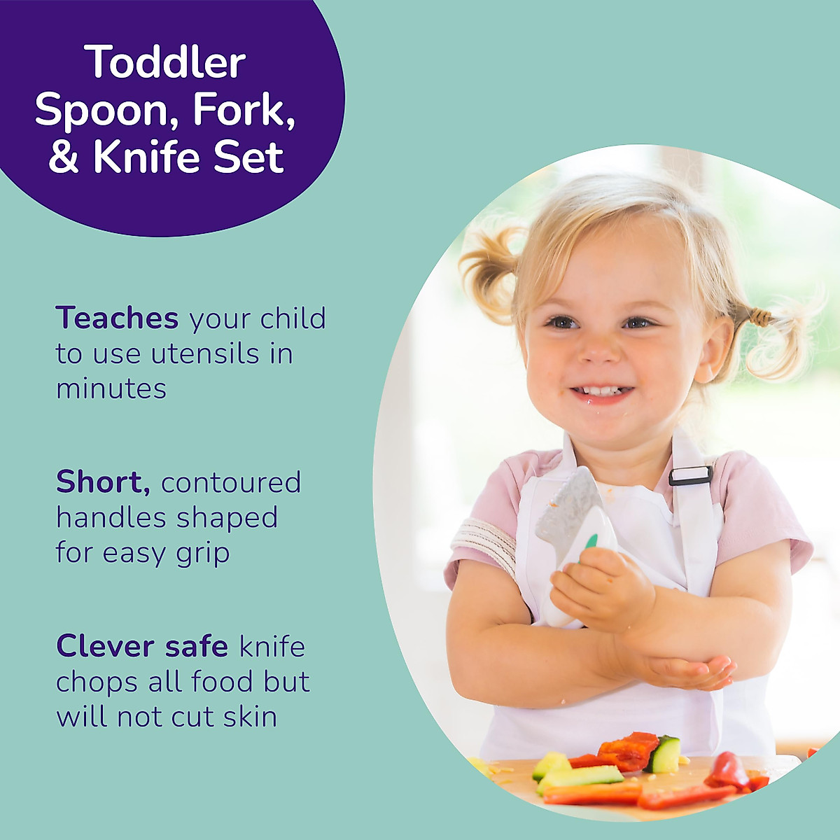 doddl Toddler Fork Spoon and Knife Set & Utensils Case, 2-in-1 Toddler Bowl, and Toddler Plate, Ergonomic Toddler Dish Gift Set, BPA Free, Dishwasher Safe