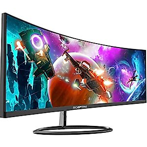 Sceptre Curved 30" 21:9 Gaming LED Monitor 2560x1080p UltraWide Ultra Slim HDMI DisplayPort Up to 85Hz MPRT 1ms FPS-RTS Build-in Speakers, Machine Blue (C305W-2560UN)