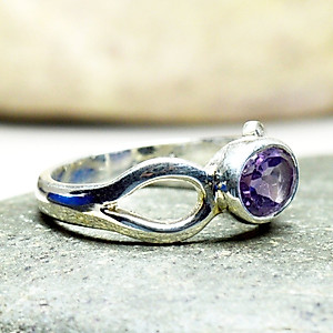 55Carat Genuine Oval Cut Amethyst Ring Handmade Sterling Silver Fashion Jewelry for Gift in Sizes 4-12