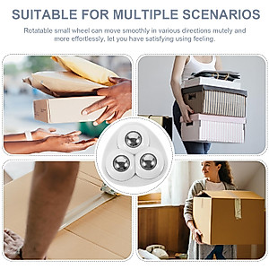 iplusmile 4 Pcs Adhesive Casters Wheels Stick On Wheels Stainless Steel Rollers Wheel 360°Rotation Wheel for Trash Can Projects Crafts, Boxes, Storage Container Moving