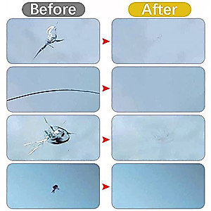 Windshield Repair Kit, Automotive Windshield Chip Repair Kit, Efficient Glass Crack Repair Kit with 4 Bottles Fluid of Resin, Auto Glass Repair Kit for Chips,Cracks,Star-Shaped Crack