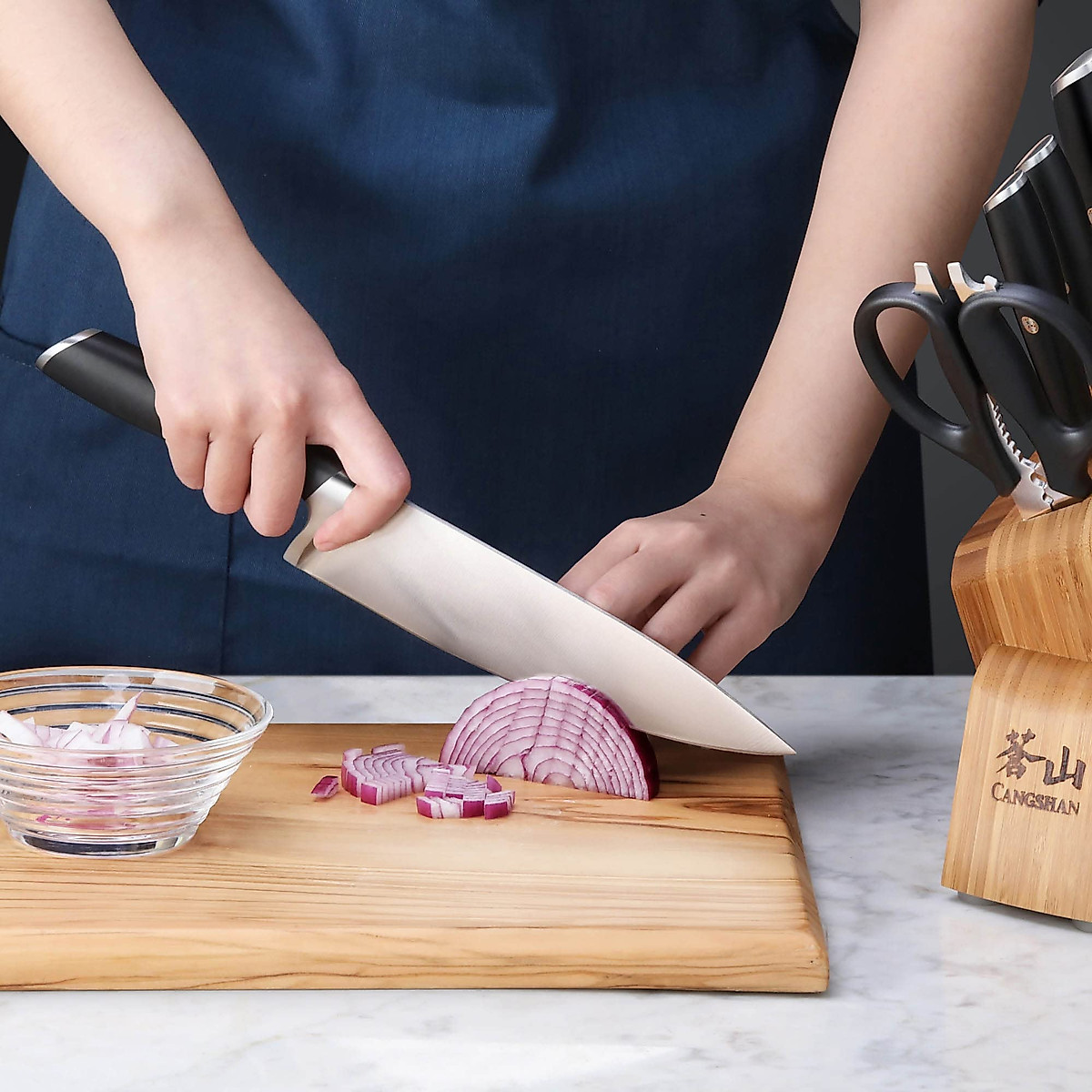 Cangshan L Series 7-Piece Knife Block Set, Forged German Steel, 1026603