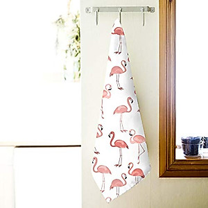 Pink Flamingos Hand Face Towels Microfiber Towels Soft Bath Towel Absorbent Hand Towels Multipurpose for Bathroom Hotel Gym and Spa Set Towel(27.5×15.7in)