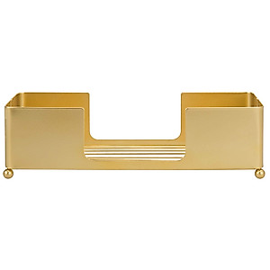 MyGift Modern Brass Tone Metal Tabletop Commercial Folded Paper Towel Holder Dispenser Tray
