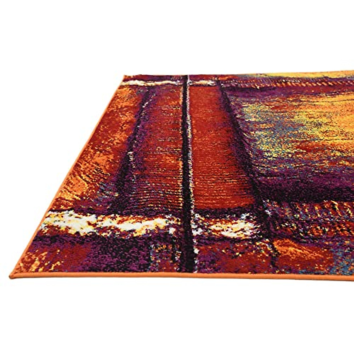 Unique Loom Metro Collection Contemporary Abstract Lantern Area Rug, 8' 0" x 10' 0", Yellow/Red