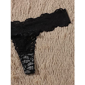 SOLY HUX Women's 6 Piece Floral Lace Scalloped Trim Thongs Underwear Panties Sexy Panty Multicoloured S