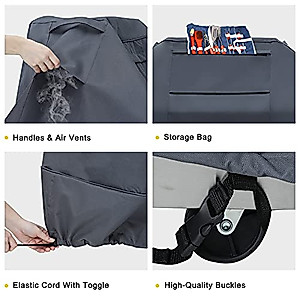 ABCCANOPY Grill Cover BBQ 70-inch Gas Grill Cover 600D Oxford Waterproof UV and Special Fade Resistant Durable and Convenient Heavy-Duty Rip-Proof Barbecue Gray