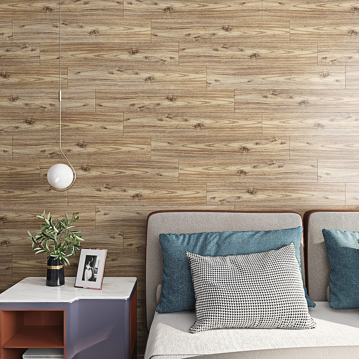 Livelynine 32-Tiles 6X36 Peel and Stick Floor Tile Wood Look Waterproof Vinyl Flooring Self Adhesive Wood Planks PVC Laminate Flooring Renter Friendly Floor Tiles Sticky Tiles Natural Vinyl Plank