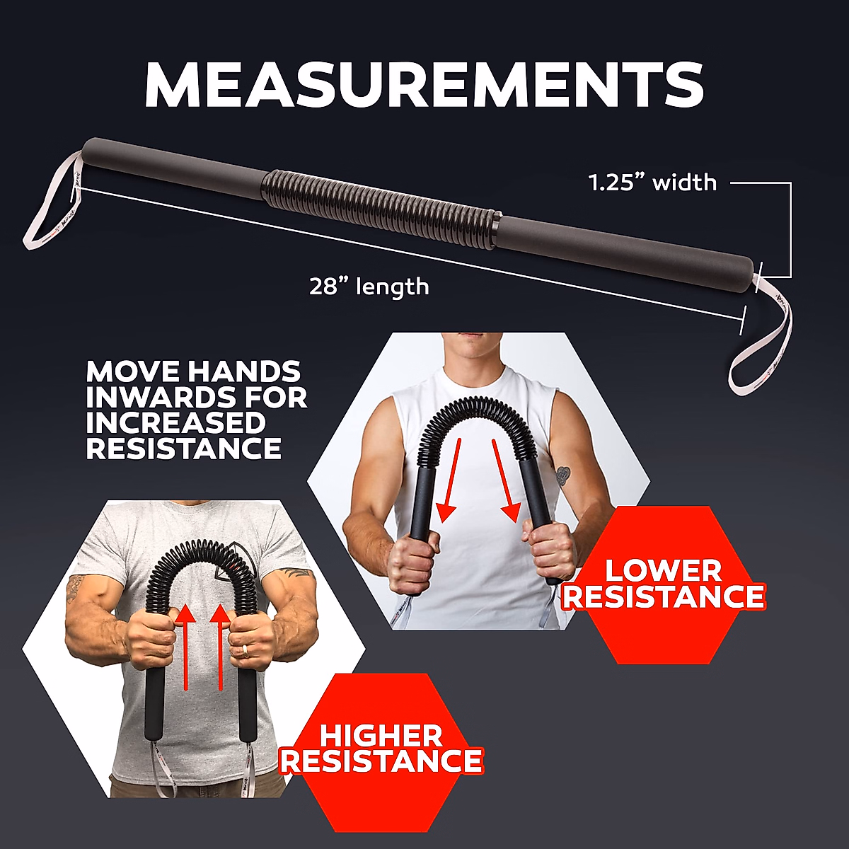 Core Prodigy Python Power Twister Bar - Upper Body Exercise for Chest, Shoulder, Forearm, Bicep and Arm Strengthening Workout Equipment (40-100 lb)