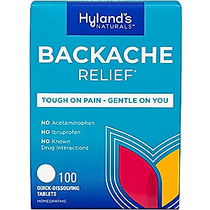 Hyland's Backache Natural Pain Relief for Upper and Lower Back Pain Tablets, 100 Count