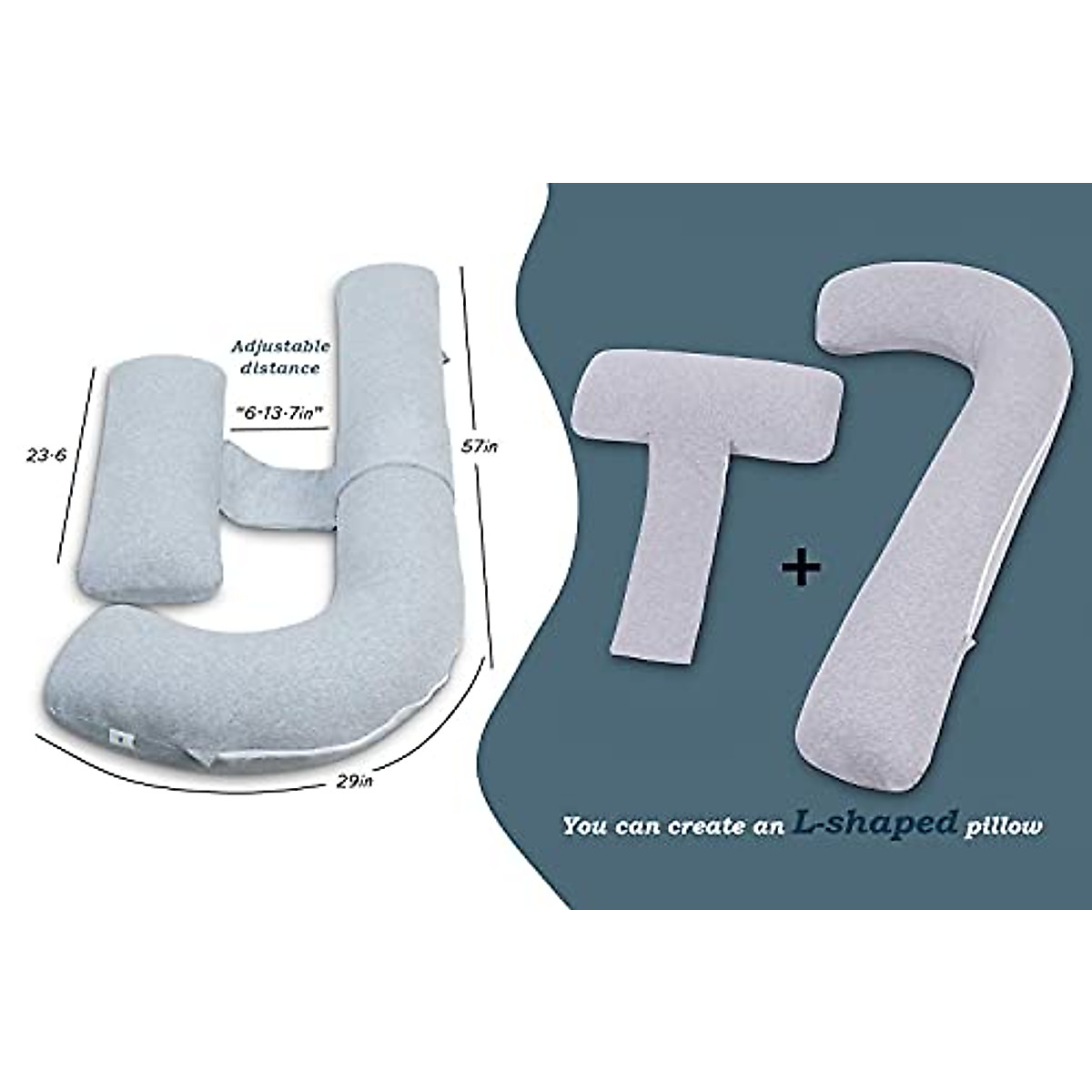 INSEN Pregnancy Pillow,Maternity Body Pillow for Sleeping,H Shaped Body Pillow for Pregnant Women