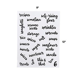 Kitchen Pantry Labels for Food Storage Containers, Set of 270 Clear Stickers for Common Goods