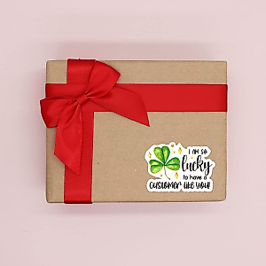 MEYFCLA I Am So Lucky Patrick's Day Sticker,Cute Small Business Envelopes Stickers for Handmade Goods/Bags Business