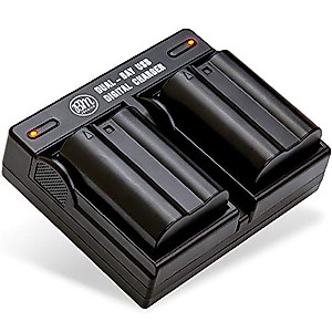 BM Premium 2 Pack of EN-EL15C High Capacity Batteries and Dual Bay Battery Charger for Nikon Z5, Z6, Z6 II, Z7, Z7II D780, D850, D7500, D500, D600, D610, D750, D800, D800E, D810, D7100, D7200 Cameras