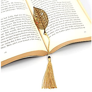 Tueascallk Metal Leaf Tassel Bookmarks - As The Best Gift
