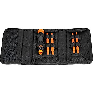 Klein Tools 32584INSR Precision 8-in-1 Screwdriver Set with Case, 1000V Rated Insulated Set with Phillips, Slotted and Tamperproof TORX Bits