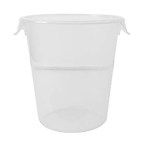 Rubbermaid Commercial Products Plastic Round Food Storage Container for Kitchen/Food Prep/Storing, 8 Quart, Clear, Container Only (FG572424CLR)