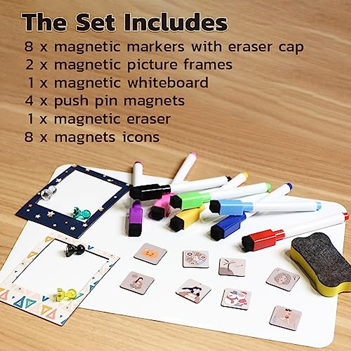 HOMiDEK Dry Erase Magnetic Whiteboard, Refrigerator Magnet Sheet, Small Fridge White Board with Markers and Eraser - 20 x 13 Inches