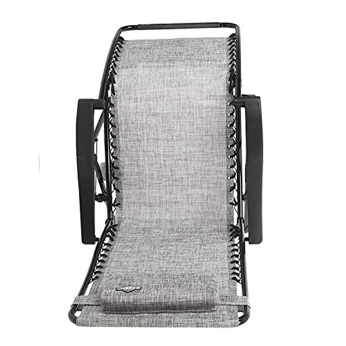 Guidesman LC-8014 Foldable Locking Weather Resistant Outdoor Steel Framed Zero Gravity Reclining Lounge Chair with Headrest Pillow, Gray