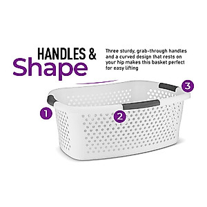 Superio Perforated Plastic Laundry Basket, 54 Liter, Dotted Design