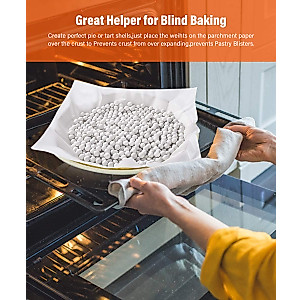 wtisan Ceramic Pie Weights Reusable 10mm Baking Beans Pie Crust Weights Natural Ceramic Stoneware with a Drainage Storage Box with holes and Canvas Storage Bag(1.2LB)