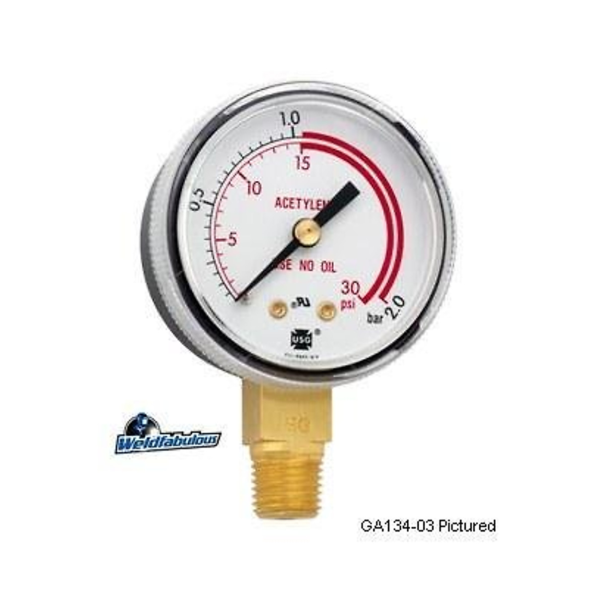 MILLER ELECTRIC Pressure Gauge,0 to 200 psi, 0 to 14 Bar