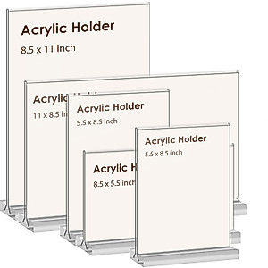 NEWNEWSHOW® 8.5x11 Acrylic Sign Holder 3 Pack Vertical Double-Sided Display (Optional 8.5x11 8.5x5.5 5x7 Horizontal and Vertical)