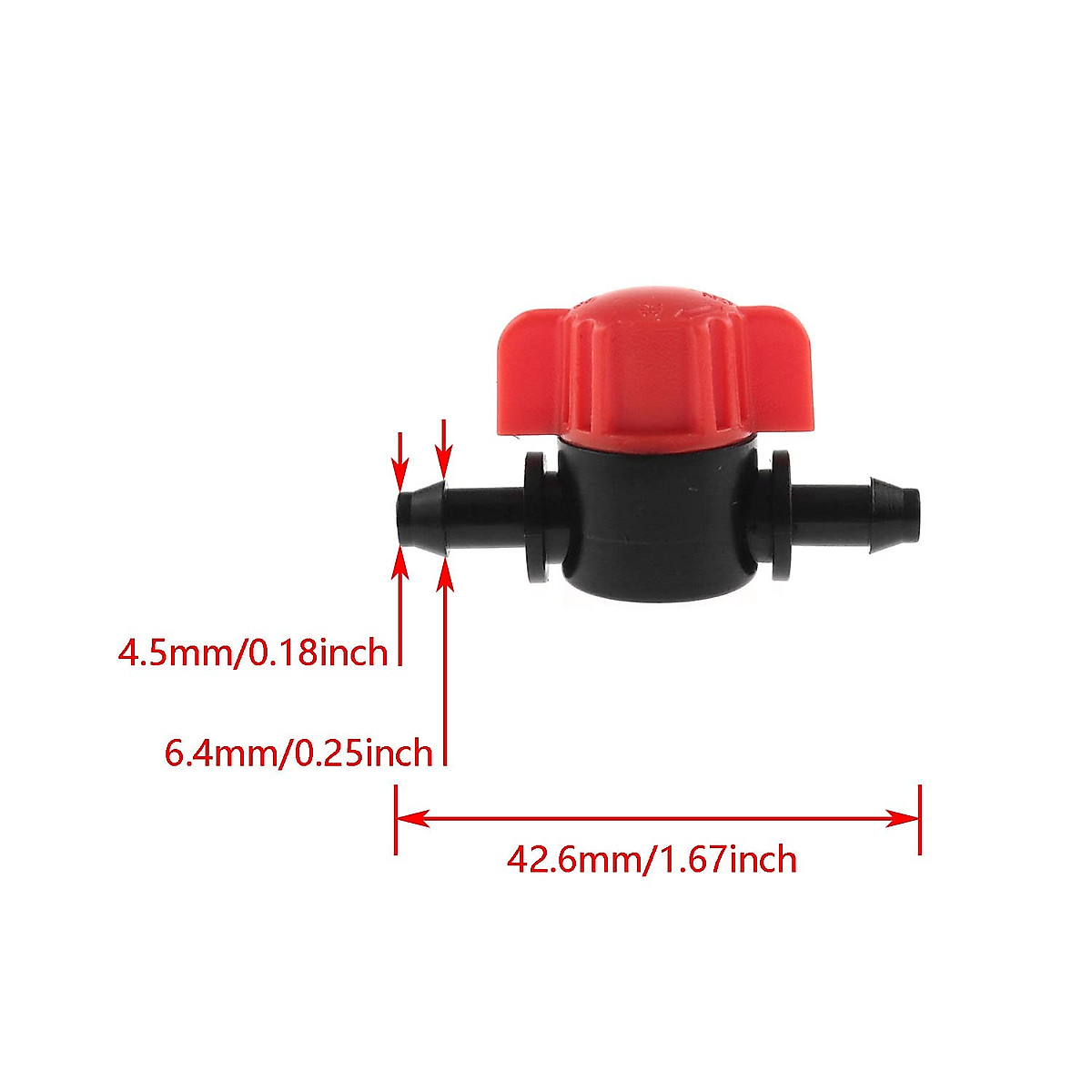 1/4 Inch Barb Shut-Off Valve DGZZI 12PCS Black Plastic Universal Drip Irrigation Tubing Coupling Valves for 1/4" Tubing, Drip Irrigation Switch