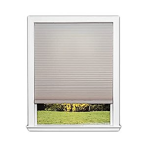 Redi Shade No Tools Easy Lift Trim-at-Home Cordless Cellular Light Filtering Fabric Shade Natural, 30 in x 64 in, (Fits windows 19 in - 30 in)