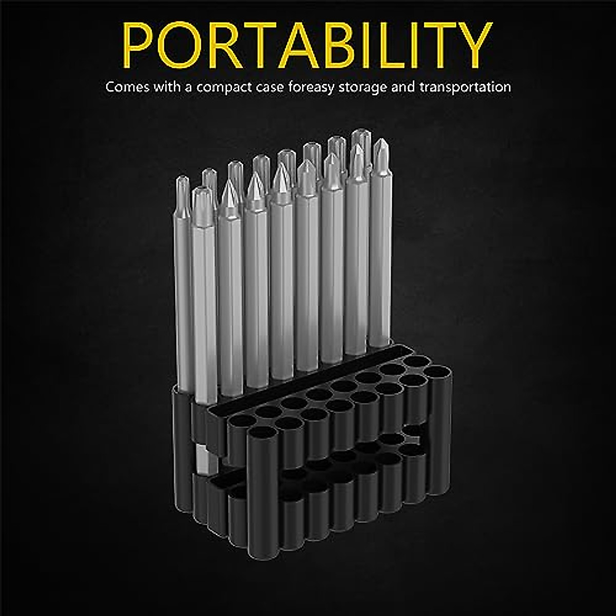 Renekton Security Power Bit Set, 1/4" Shank, 3" Length,Premium Cr-V Steel, 32 Piece