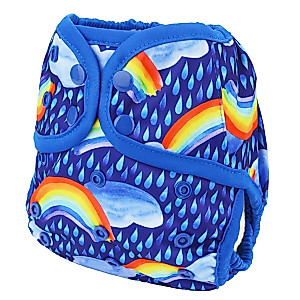 Sigzagor Baby Diaper Cover Nappy One Size 8lbs to 36lbs (Rainbows Rains Clouds)