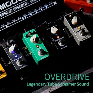MOOER Green Mile Electric Guitar Overdrive Pedal Tube Screamer Sound Natural, Smooth, Creamy Overdrive Sound for Metal