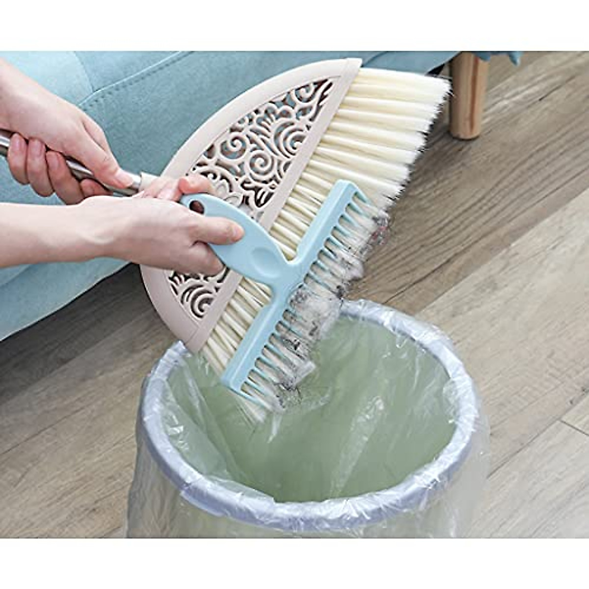 Household Broom Hair Removal Comb Removal Cleaning Tool for Clean The Hair and Dust On The Broom Bathroom Sewer Hair Collectors 2 Pieces, Blue