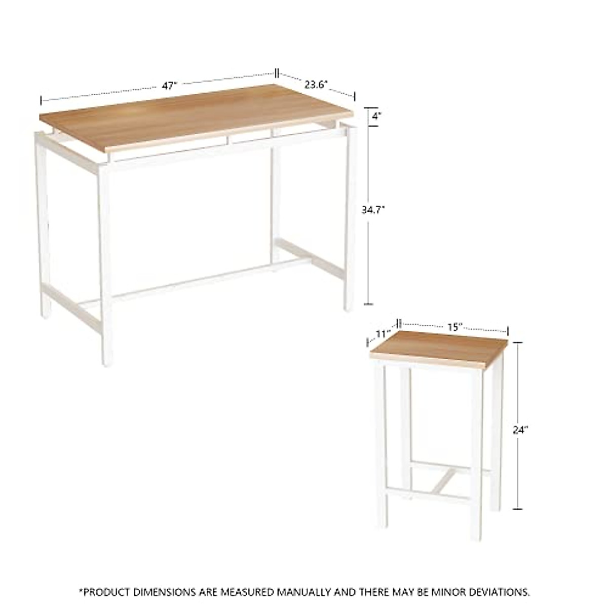 AWQM 5 Pcs Dining Table Set, Modern Bar Table Set with 4 Chair, Home Kitchen Breakfast Table and Chairs Set Ideal for Pub, Living Room, Breakfast Nook, Easy to Assemble