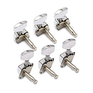 Metallor Semiclosed String Tuning Pegs Machine Heads Tuners 3L 3R Electric Acoustic Guitar parts Replacement Set of 6Pcs Chrome. (3L+3R)