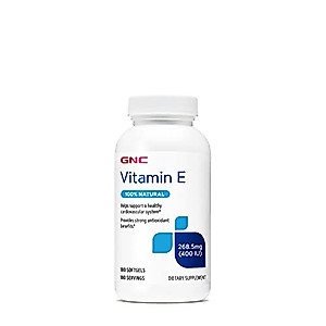 GNC Vitamin E 400IU, 180 Softgels, Supports Healthy Cardiovascular System