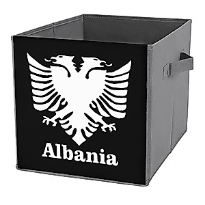 Albania Eagle Large Cubes Storage Bins Collapsible Canvas Storage Box Closet Organizers for Shelves