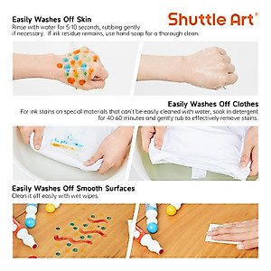 Shuttle Art Dot Makers, 12 Colors Bingo Daubers with 20 Unique Patterns of Dot Book for Toddler Art Activities, Non-Toxic Washable Coloring Markers for Preschool Kids Learning