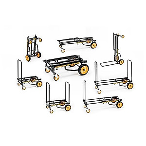 Rock-N-Roller R6RT (Mini) 8-in-1 Folding Multi-Cart/Hand Truck/Dolly/Platform Cart/29" to 42.5" Telescoping Frame/500 lbs. Load Capacity, Black