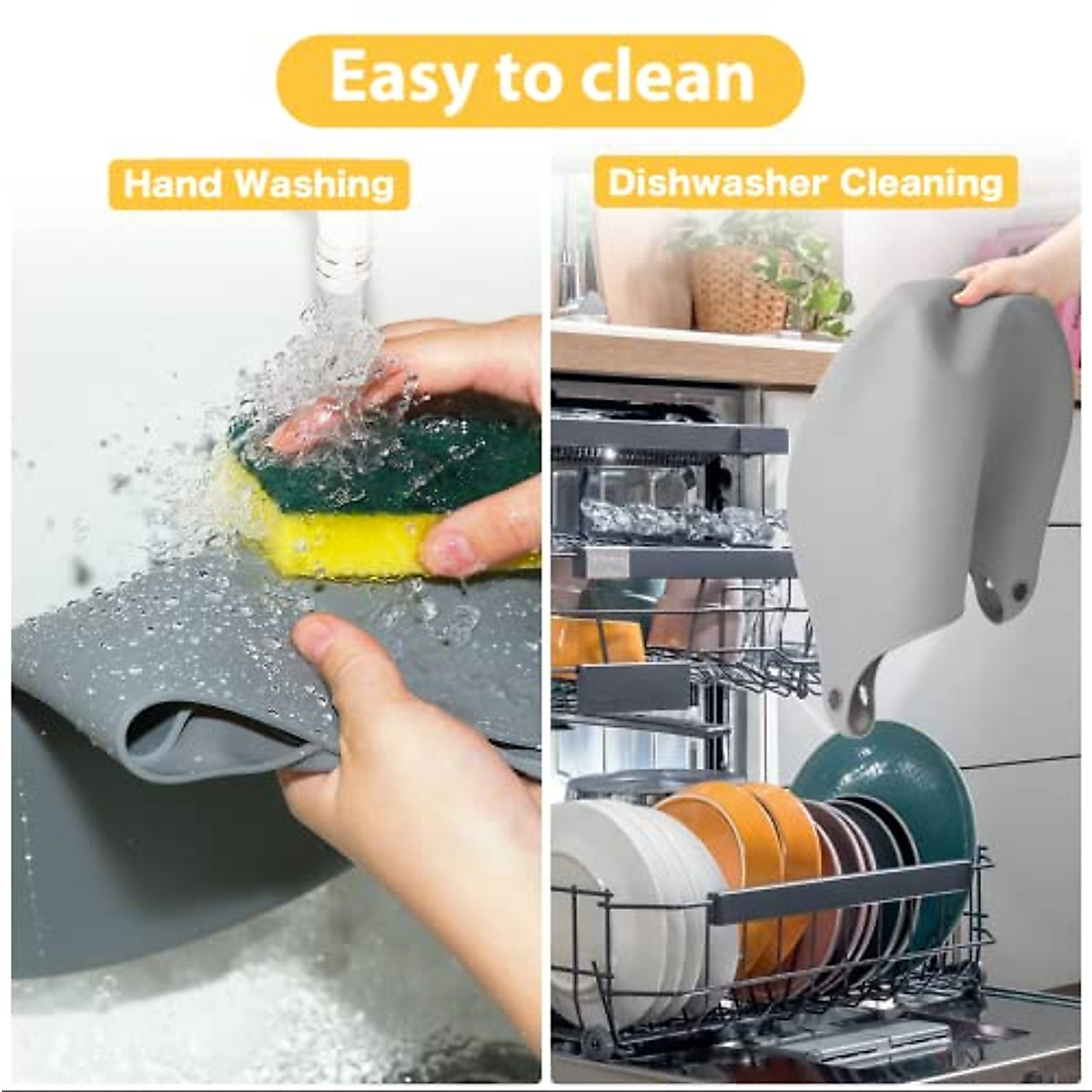 XOUDOOH Silicone Slow Cooker Liners for Crockpot & Hamilton Beach 8QT, Reusable/BPA Free/Leakproof/Slow Cooker Accessories Cooking Liner for 7/8 Quart Slow Cooker(Red/Grey)