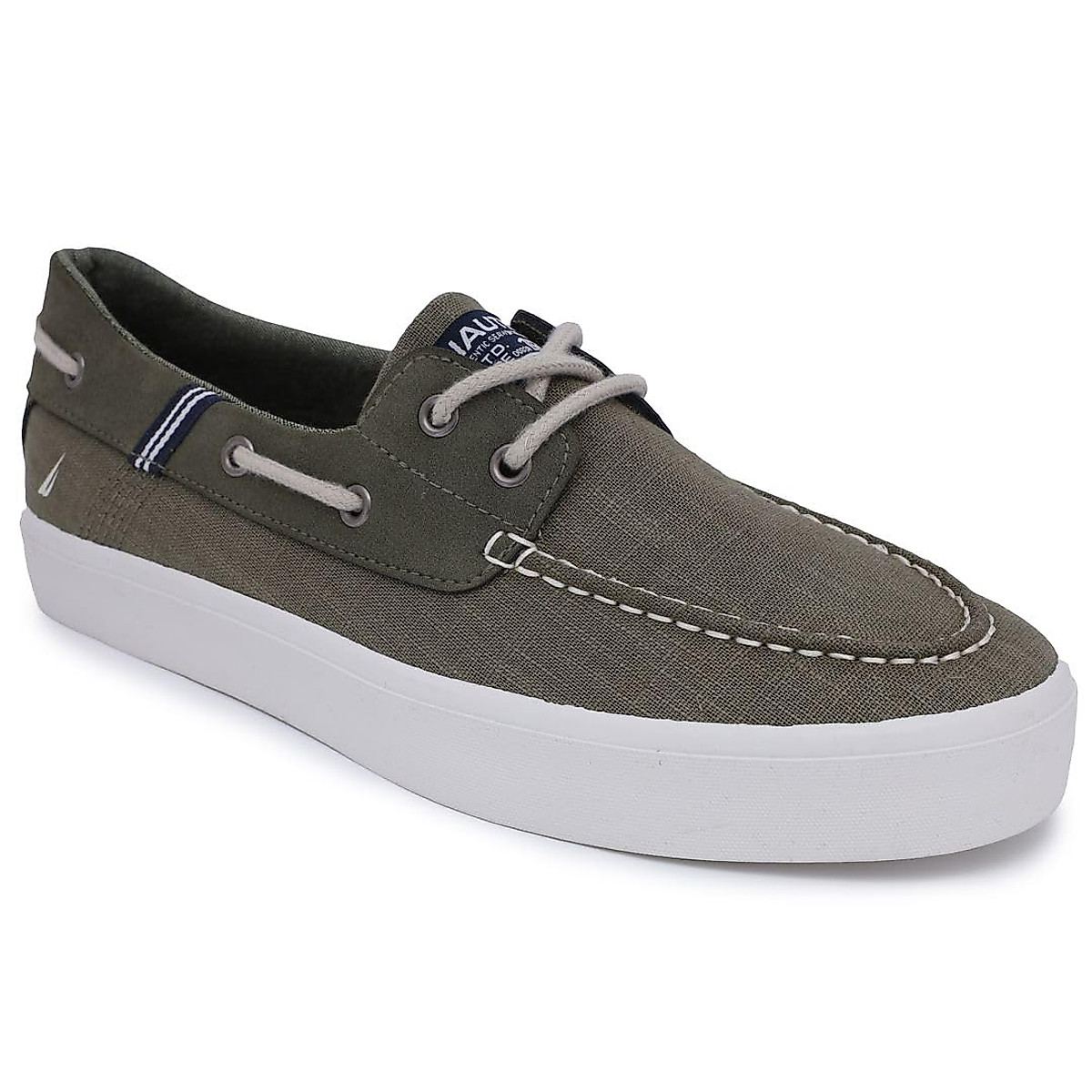 Nautica Men's Lace-Up Boat Shoe,Two-Eyelet Casual Loafer, Fashion Sneaker-Malad-Dusty Olive -9