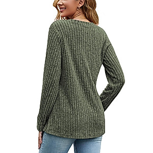 JomeDesign Womens Christmas Sweaters Long Sleeve V Neck Sweatshirt Loose Casual Tunic Tops