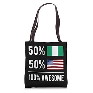 Proud Nigerian American Flag Nigeria USA Tote Bag