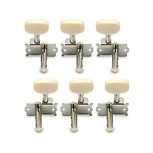 Metallor Guitar Machine Heads Tuning Pegs Tuners for Classical Acoustic Folk Guitar Individual Double Hole Chrome 3L 3R.