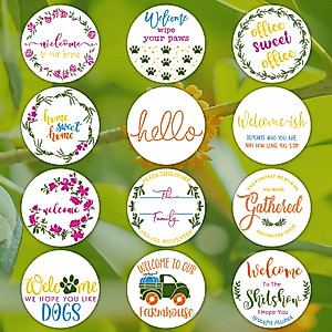 Welcome Stencils for Painting on Wood, Large Reusable Welcome Letters Word Stencil Plastic Art Farmhouse Templates for 12 Inch Wood Door Hanger Sign Canvas Mat Crafts Wall Home Decor(Hello)