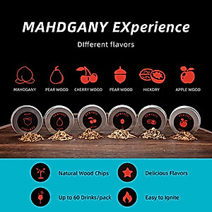 Cocktail Smoker Kit With Torch, Old-fashioned Whiskey Smoker Infuser Kit for Party, 6 Flavored for Cocktail, Whiskey, Bourbon Smoker Lover, Gifts for Birthday, Men, Dad, Husband (Without Butane)