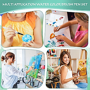 Junreox 12Pcs Watercolor Brush Pens, Premium Water Brush Pen Leakproof with Assorted Tips, Water Brush Pens for Watercolor, Refillable Watercolor Pens, Watercolor Paint Pens, Arts Value Set