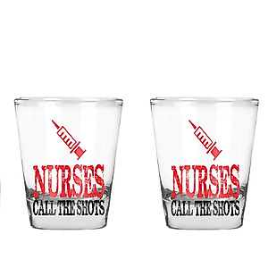 Crazy Bros Tees Nurses Call The Shots - Funny Birthday Idea for Nurses- 1.75 OZ Shot Glass (2)
